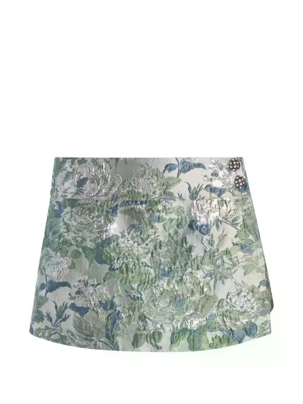 Alice + Olivia Floral Jacquard Somers Skort - Green
