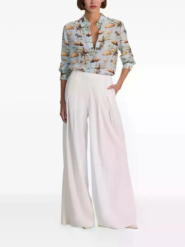 Alice + Olivia Willa Animal Print Silk Shirt