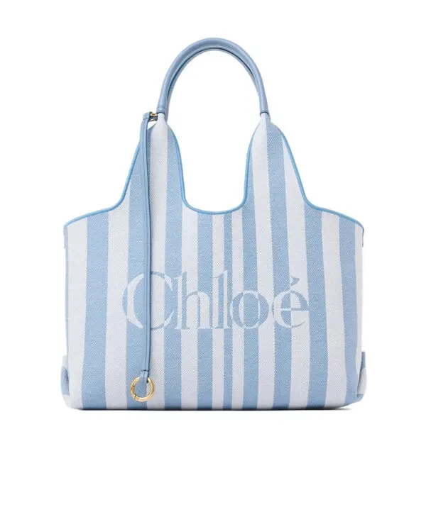 Chloé Small Stripy East-west Tote Bag - Surfing Blue