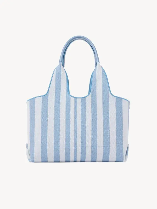 Chloé East-west Striped Tote Bag - Surfing Blue