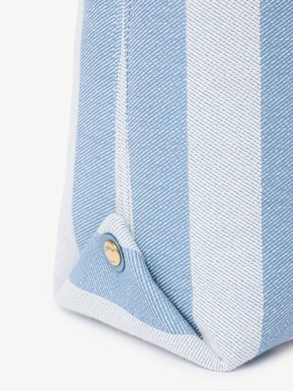 Chloé East-west Striped Tote Bag - Surfing Blue