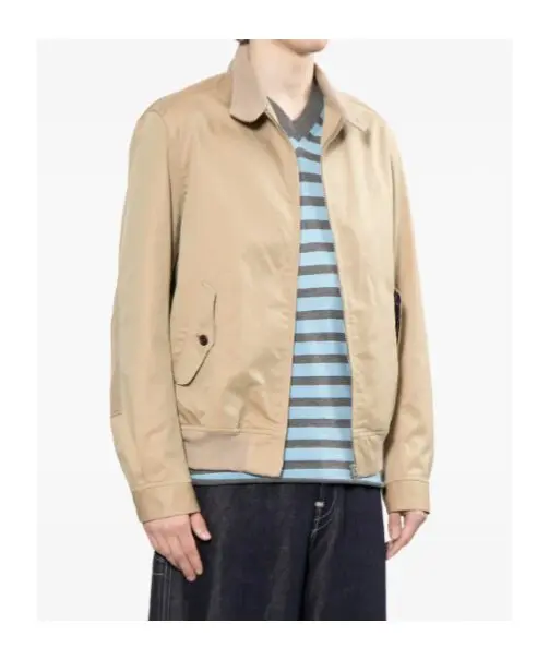 Junya Watanabe X Brooks Brothers Logo Embroidered Stand-up Collar Jacket