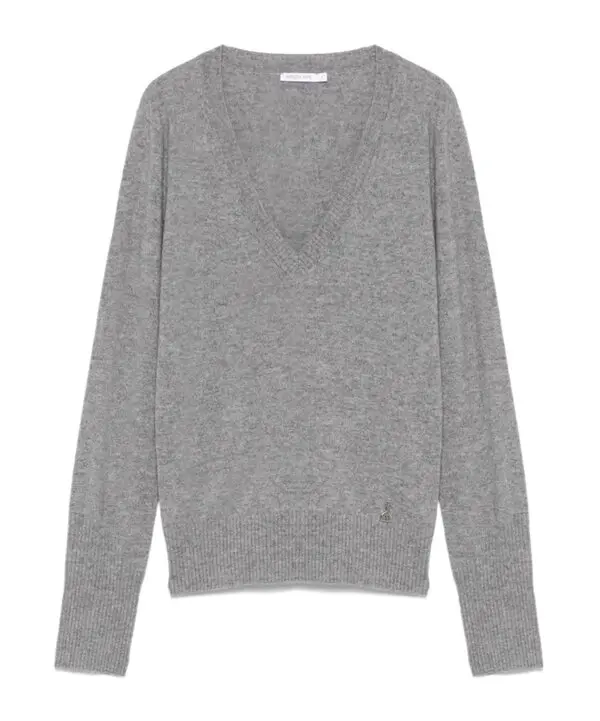 Patrizia Pepe Cashmere V-neck Sweater - Gray