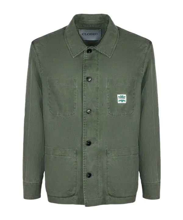 Closed Logo-patch Multi-pocket Shirt Jacket - Green