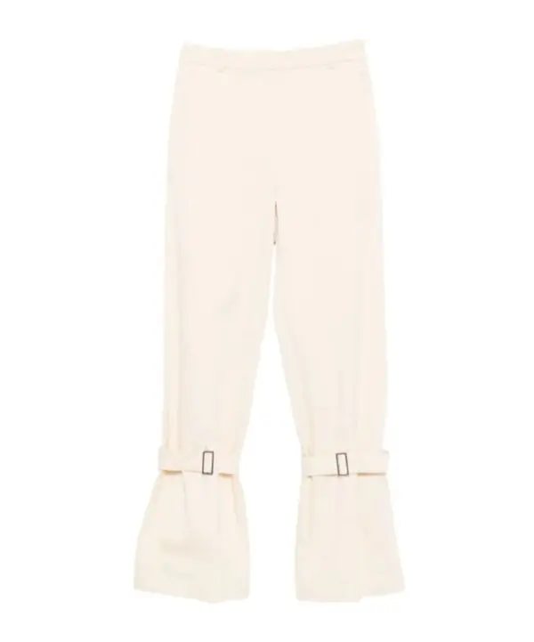 Patrizia Pepe Strap Cotton Trousers - Beige