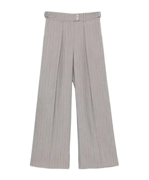 Patrizia Pepe Pinstriped Palazzo Pants - Grey