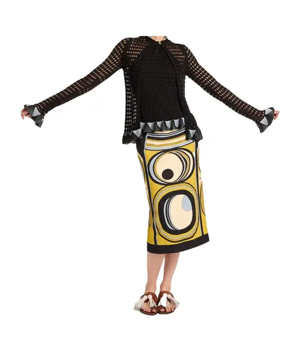 La DoubleJ Long-sleeved Knitted Cardigan With Ruffled Edges