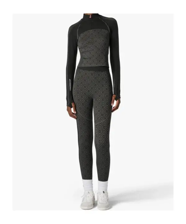 Casablanca Seamless Monogram Half Zip Long Sleeve Top - Grey