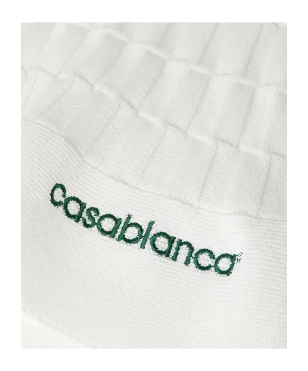 Casablanca Textured Trim Knitted Skirt - White