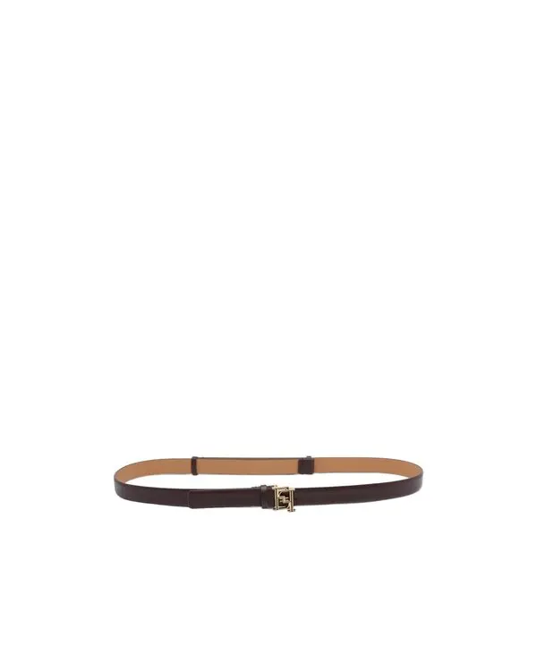 Elisabetta Franchi Logo Buckle Belt - Brown