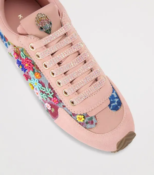 Kurt Geiger Embellished Floral Lace-up Sneakers