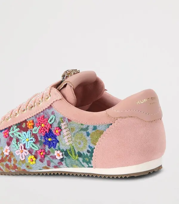 Kurt Geiger Embellished Floral Lace-up Sneakers