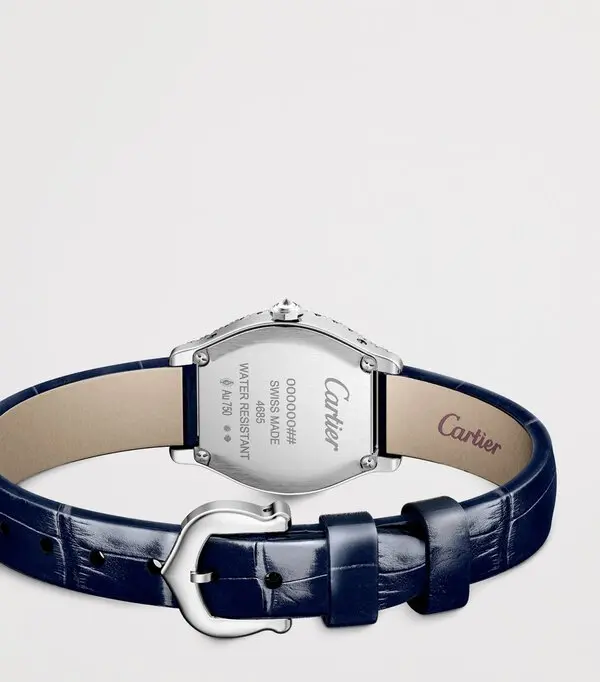 Cartier Tortue Watch With Diamonds In 18k Gold