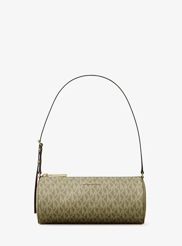 Michael Kors Small Signature Logo Barrel Pochette Shoulder Bag - Green