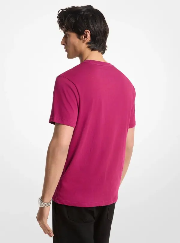 Michael Kors Floral Print Logo Cotton T-shirt In Size By