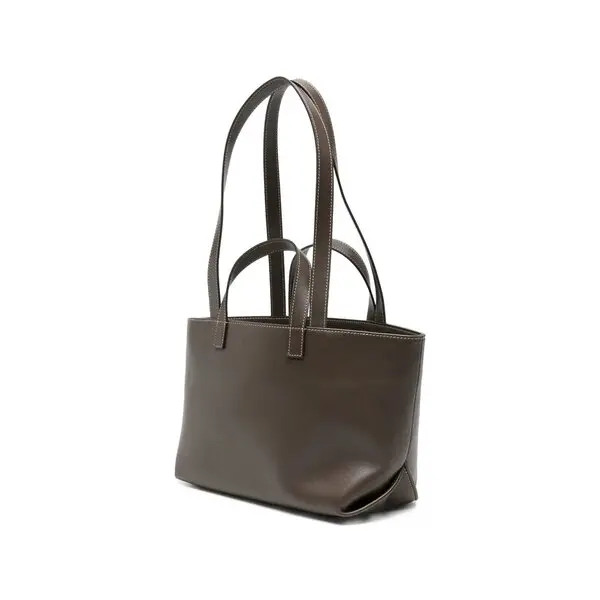 A.p.c. Smooth Grain Leather Tote Bag With Contrast Stitching