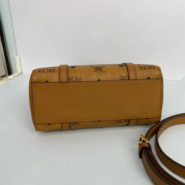 Mcm Leather Monogram Tote Bag