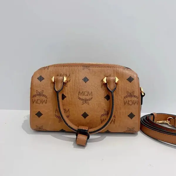 Mcm Monogram Leather Mini Duffle Bag