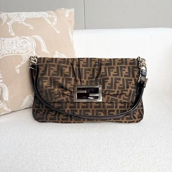 Fendi Monogram Leather Shoulder Bag