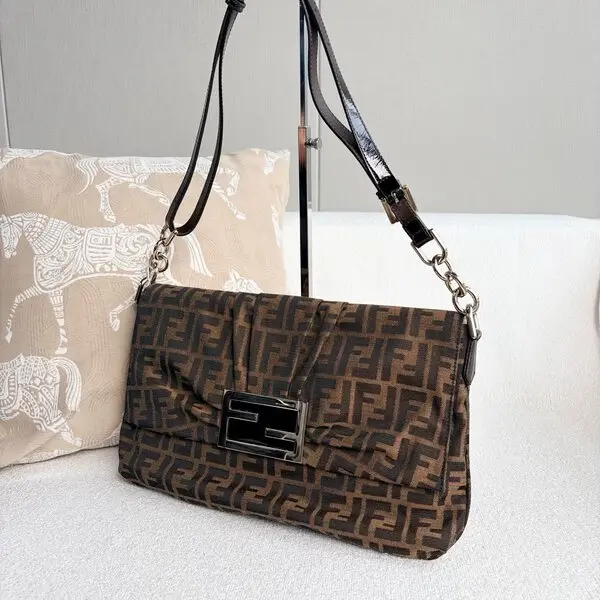 Fendi Monogram Leather Shoulder Bag