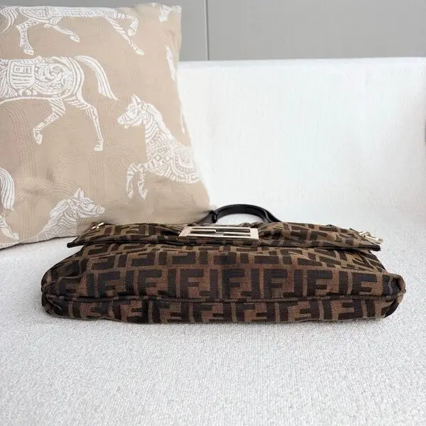 Fendi Monogram Leather Shoulder Bag