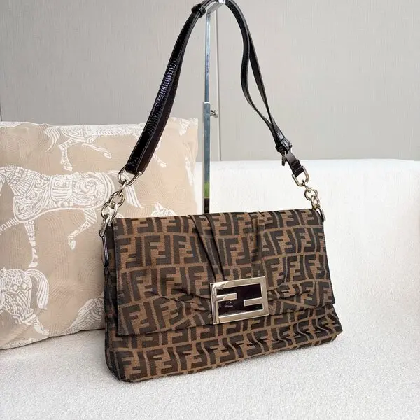 Fendi Monogram Leather Shoulder Bag