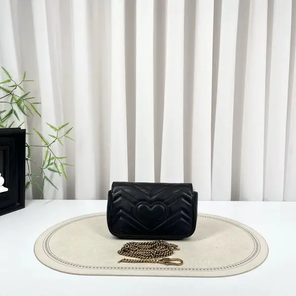Gucci Quilted Leather Gg Marmont Mini Bag