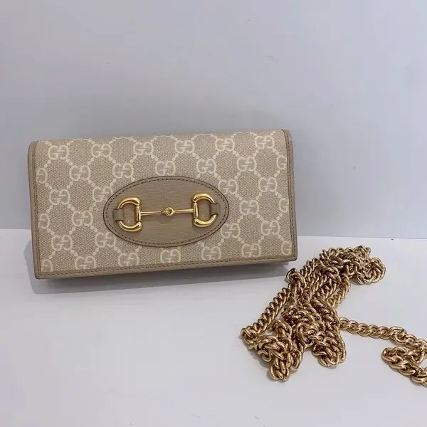 Gucci Leather Wallet With Chain - Multicolor