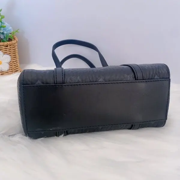 Mcm Leather Monogram Tote Bag