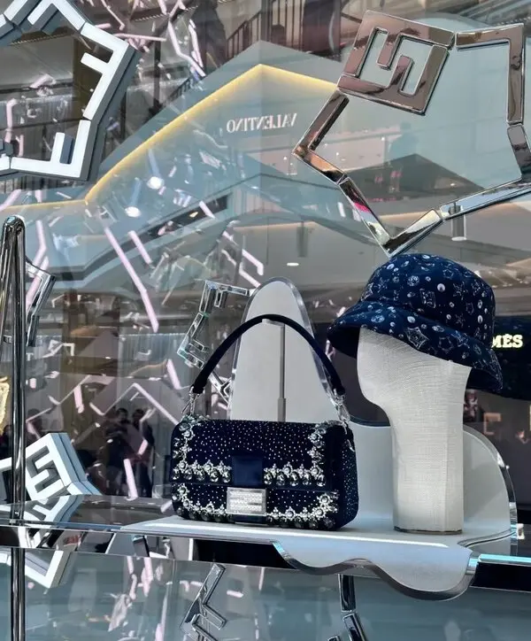 Fendi Embellished Velvet Shoulder Bag