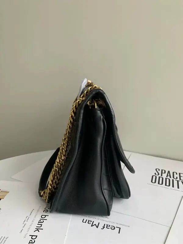 Saint Laurent Leather Shoulder Bag With Chain Strap