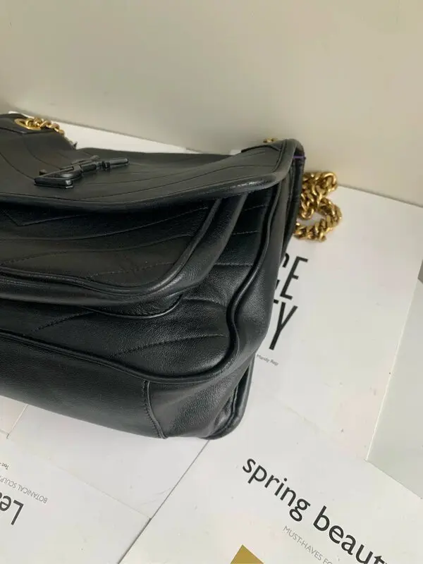 Saint Laurent Leather Shoulder Bag With Chain Strap