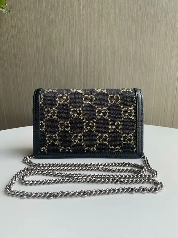Gucci Leather Monogrammed Shoulder Bag