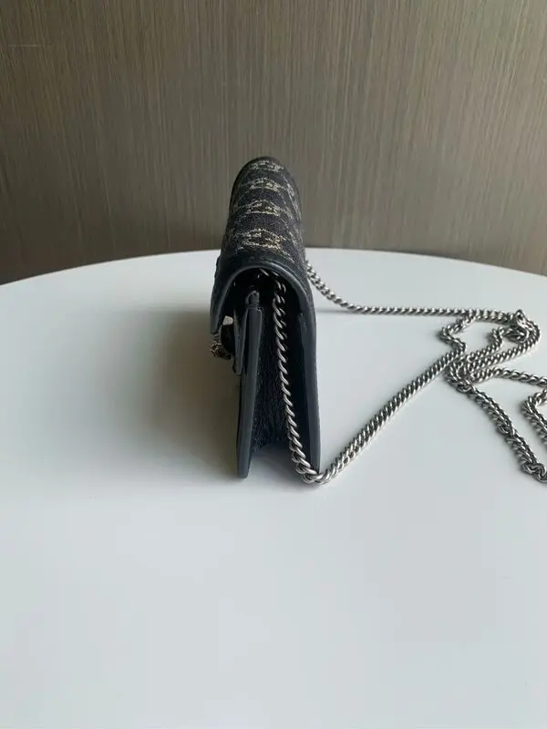 Gucci Leather Monogrammed Shoulder Bag