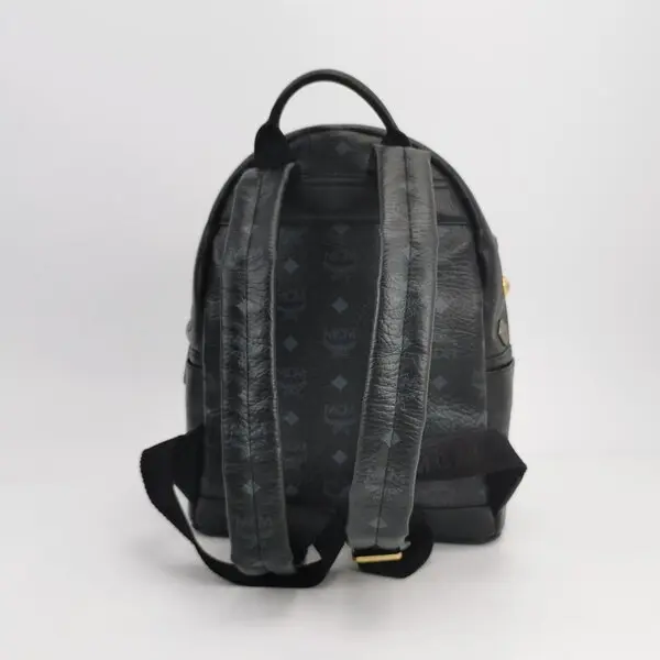 Mcm Leather Backpack With Stud Embellishments