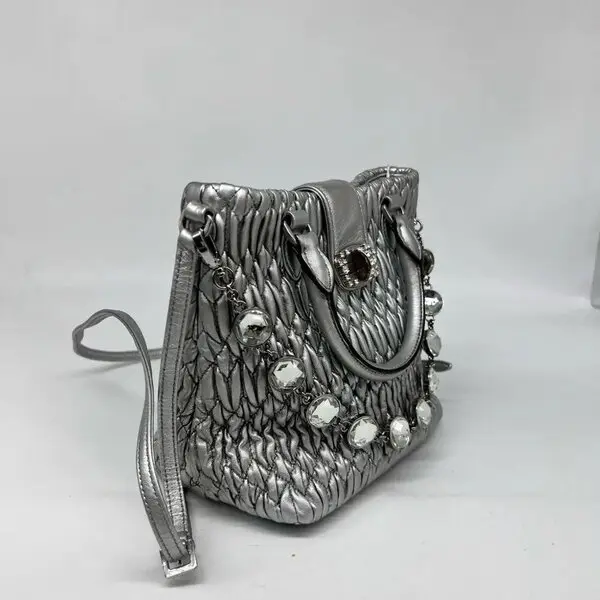 Miu Miu Silver Leather Bag