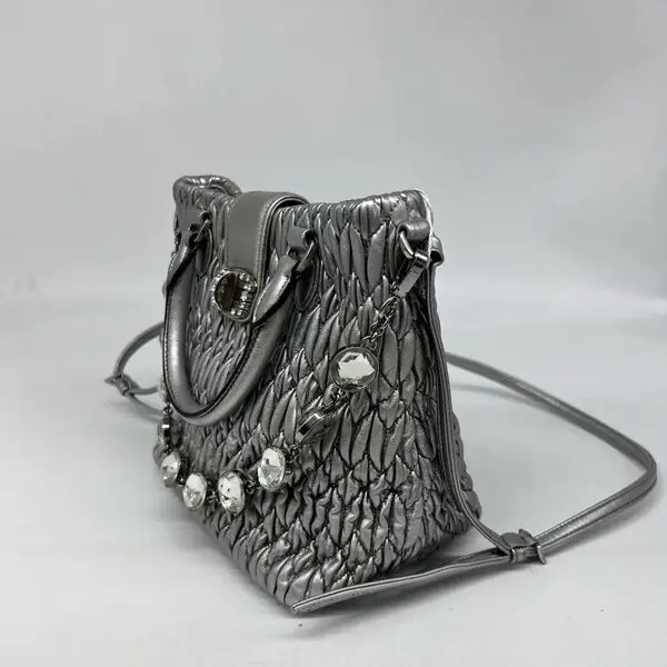 Miu Miu Silver Leather Bag