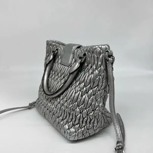 Miu Miu Silver Leather Bag
