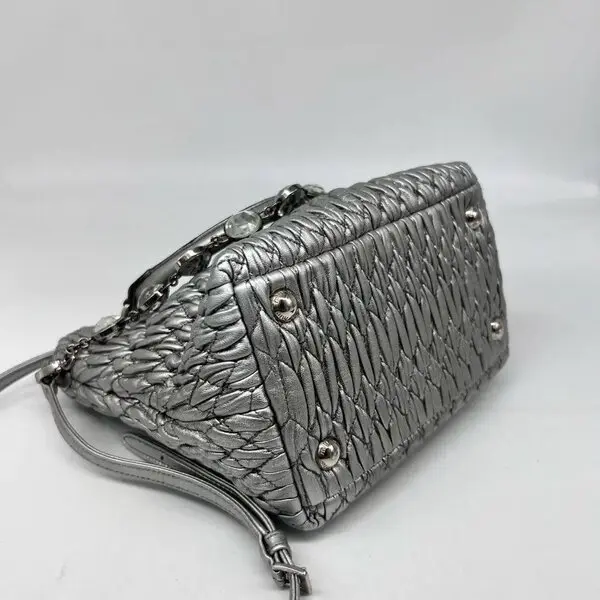 Miu Miu Silver Leather Bag