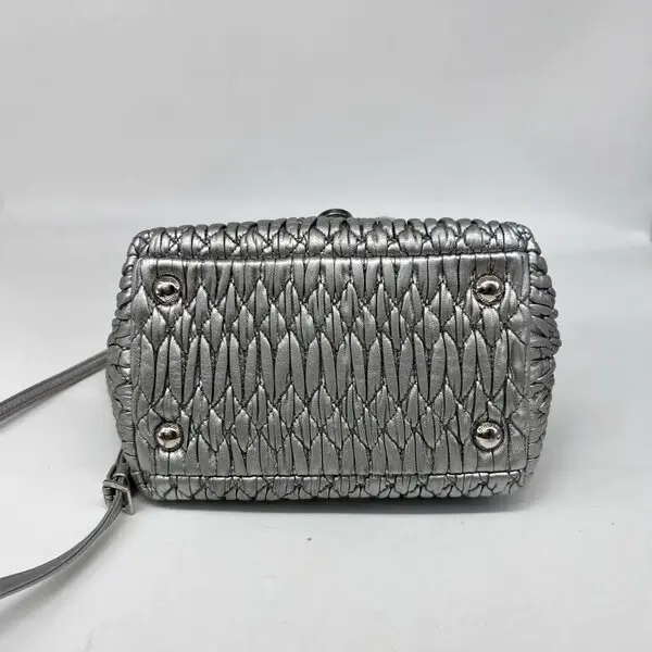 Miu Miu Silver Leather Bag