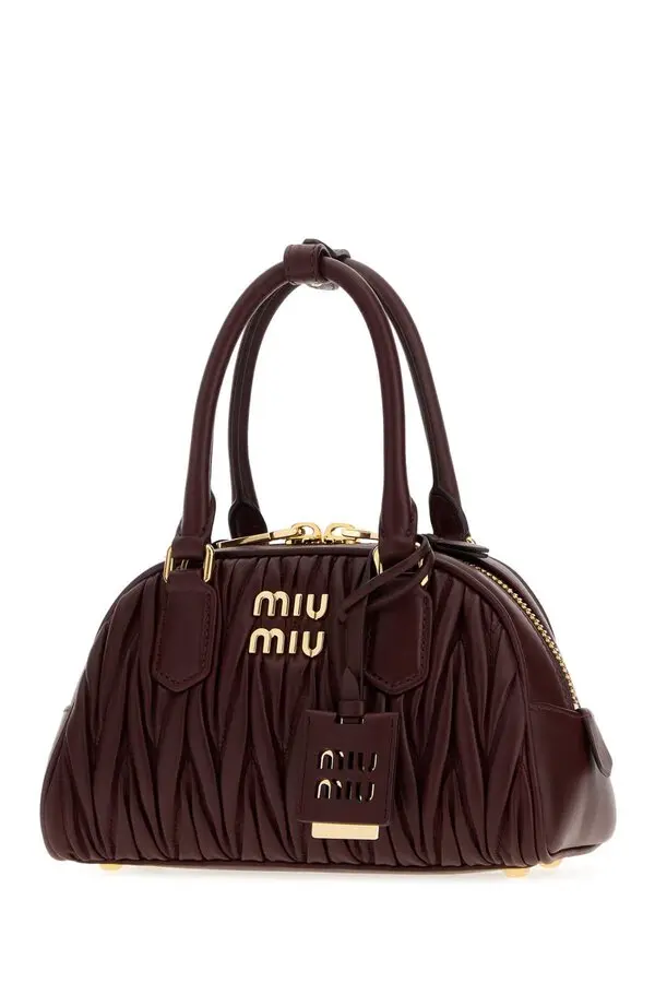 Miu Miu Burgundy Nappa Leather Arcadie Handbag