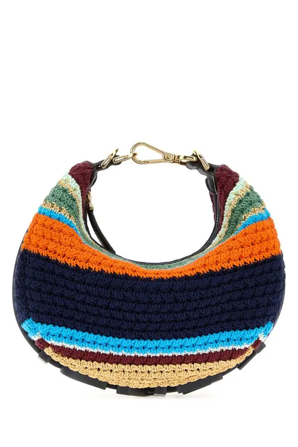 Fendi Embroidered Crochet Mini Handbag - Multicolor