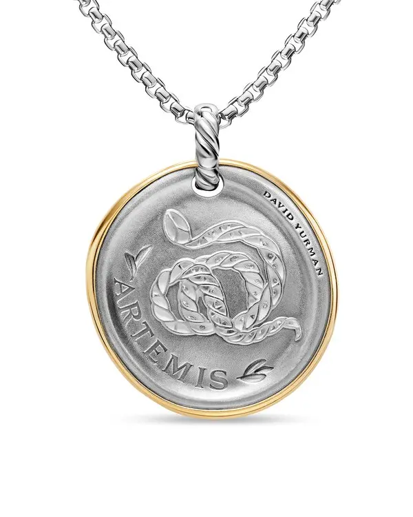 David Yurman Artemis Medallion Amulet With Diamonds - Silver/gold