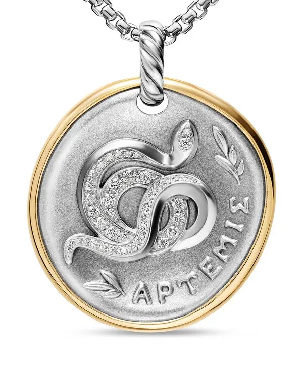 David Yurman Artemis Medallion Amulet With Diamonds - Silver/gold