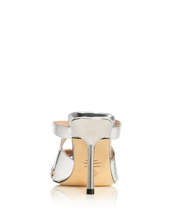 STUART WEITZMAN Rubie 85 Slide Sandals - Silver