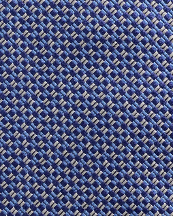 David Donahue Silk Geometric Neck Tie - Navy