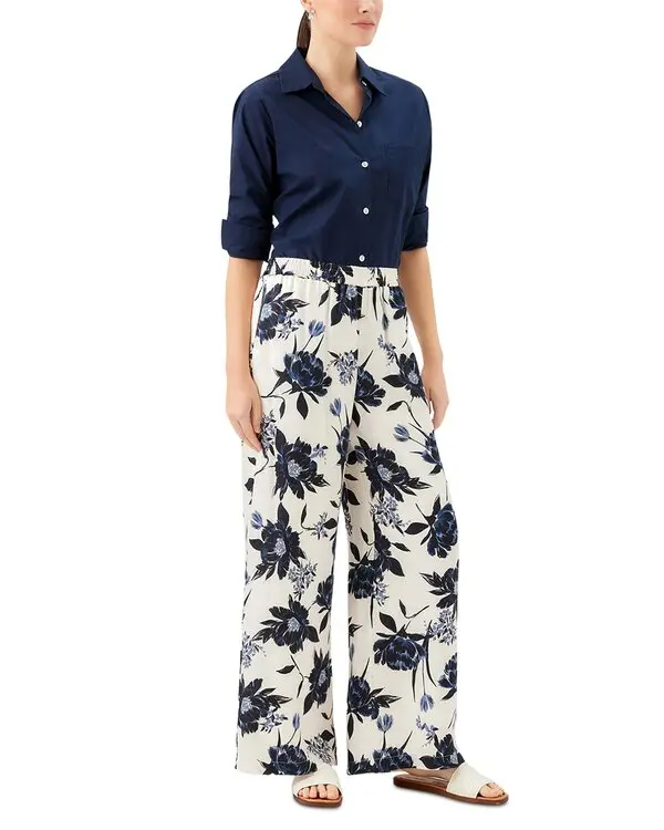 Karen Kane Floral Satin Wide Leg Pants