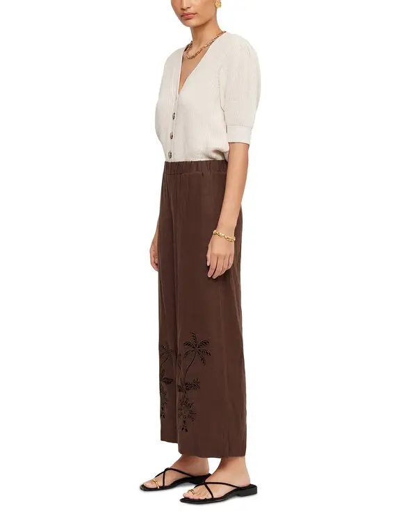 Fifteen Twenty Zora Embroidered Ankle Pants