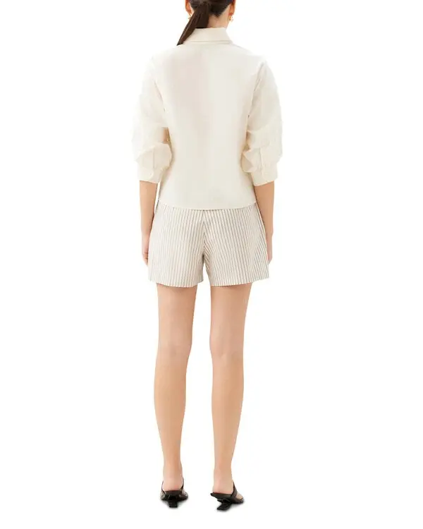 Fifteen Twenty Jena Lantern Sleeve Tie Front Top