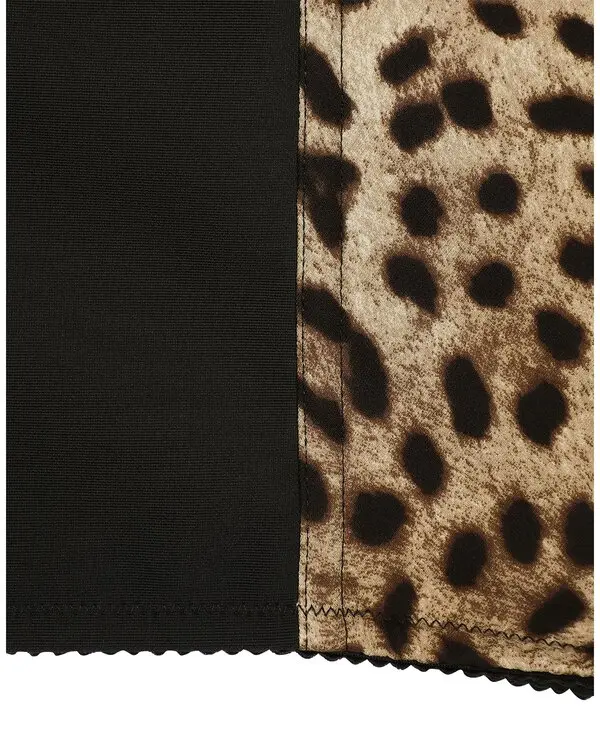 Dolce & Gabbana Leopard Print Charmeuse Top